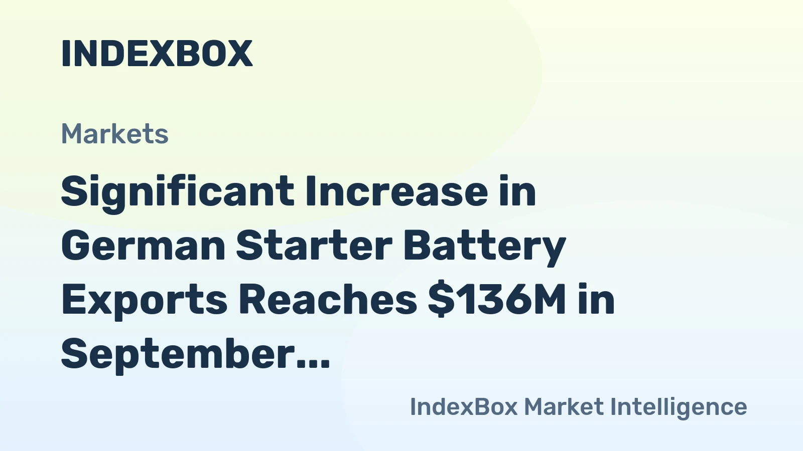 Significant Increase in German Starter Battery Exports Reaches $136M in September 2023