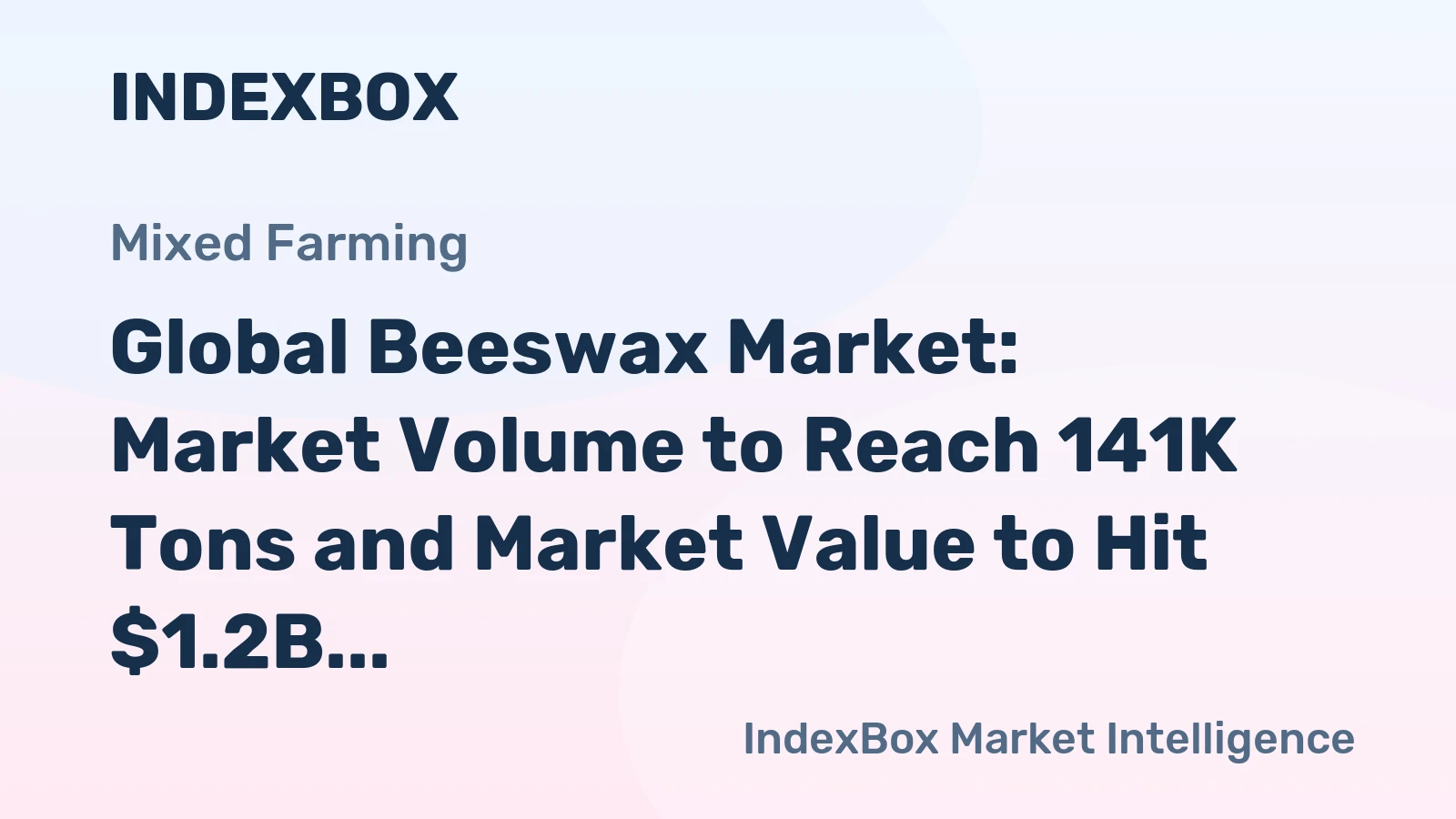 Global Beeswax Market: Market Volume to Reach 141K Tons and Market Value to Hit $1.2B by 2035