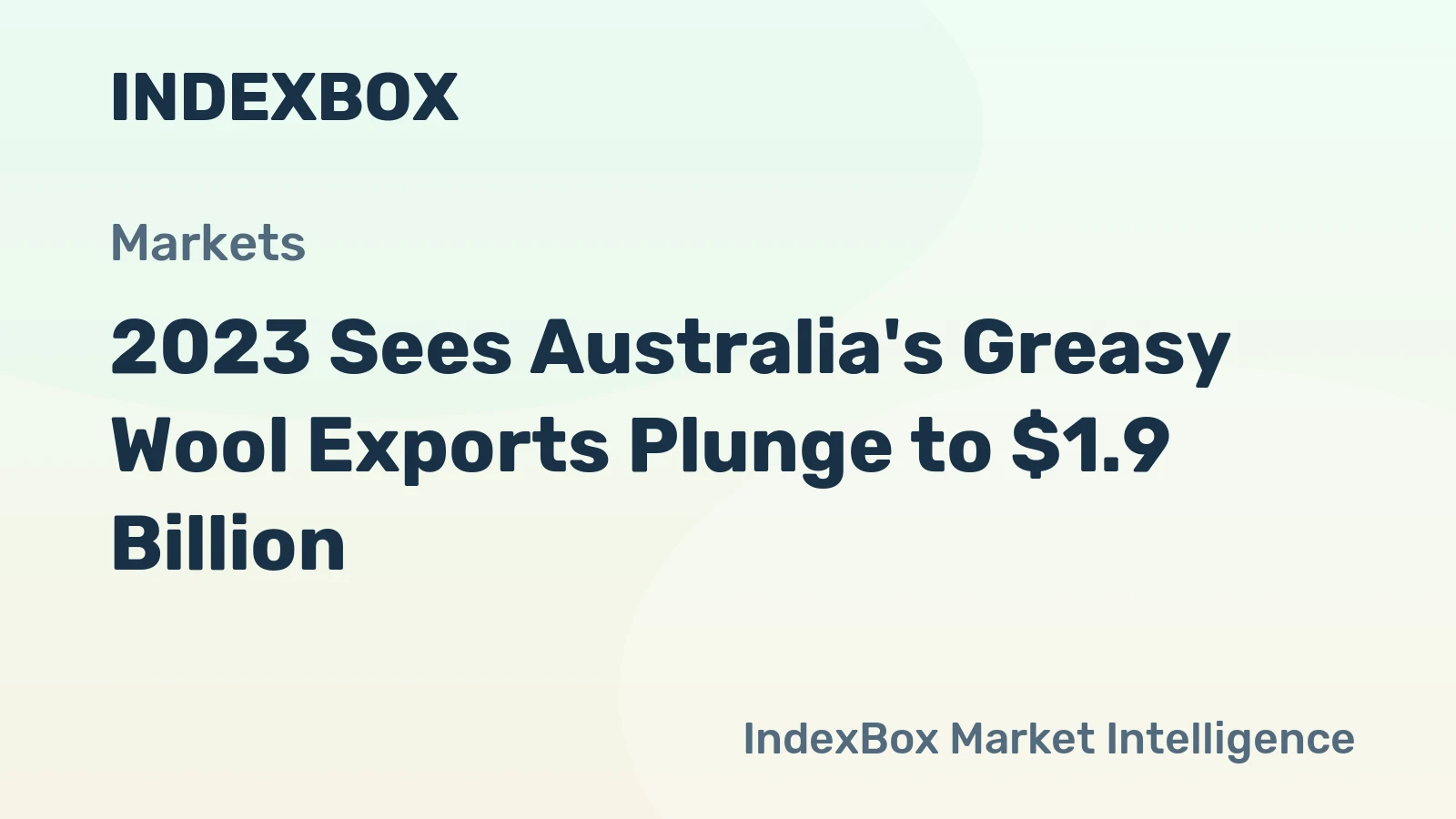 2023 Sees Australia's Greasy Wool Exports Plunge to $1.9 Billion