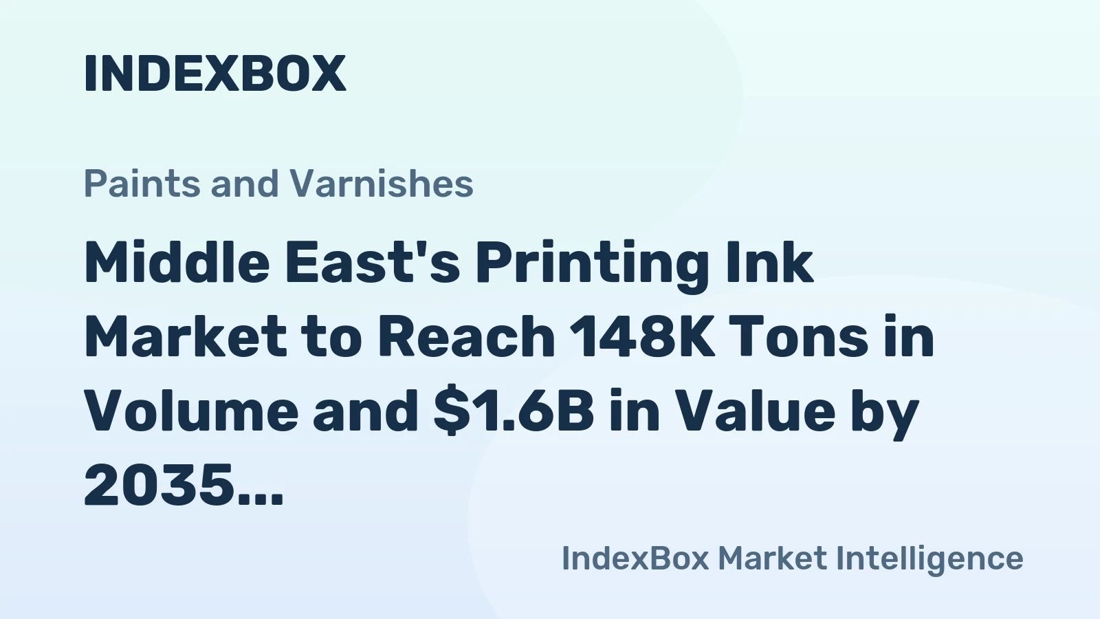 Middle East's Printing Ink Market to Reach 148K Tons in Volume and $1.6B in Value by 2035