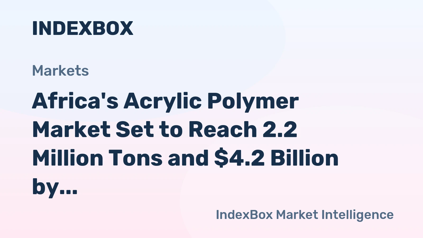 Africa's Acrylic Polymer Market Set to Reach 2.2 Million Tons and $4.2 Billion by 2035