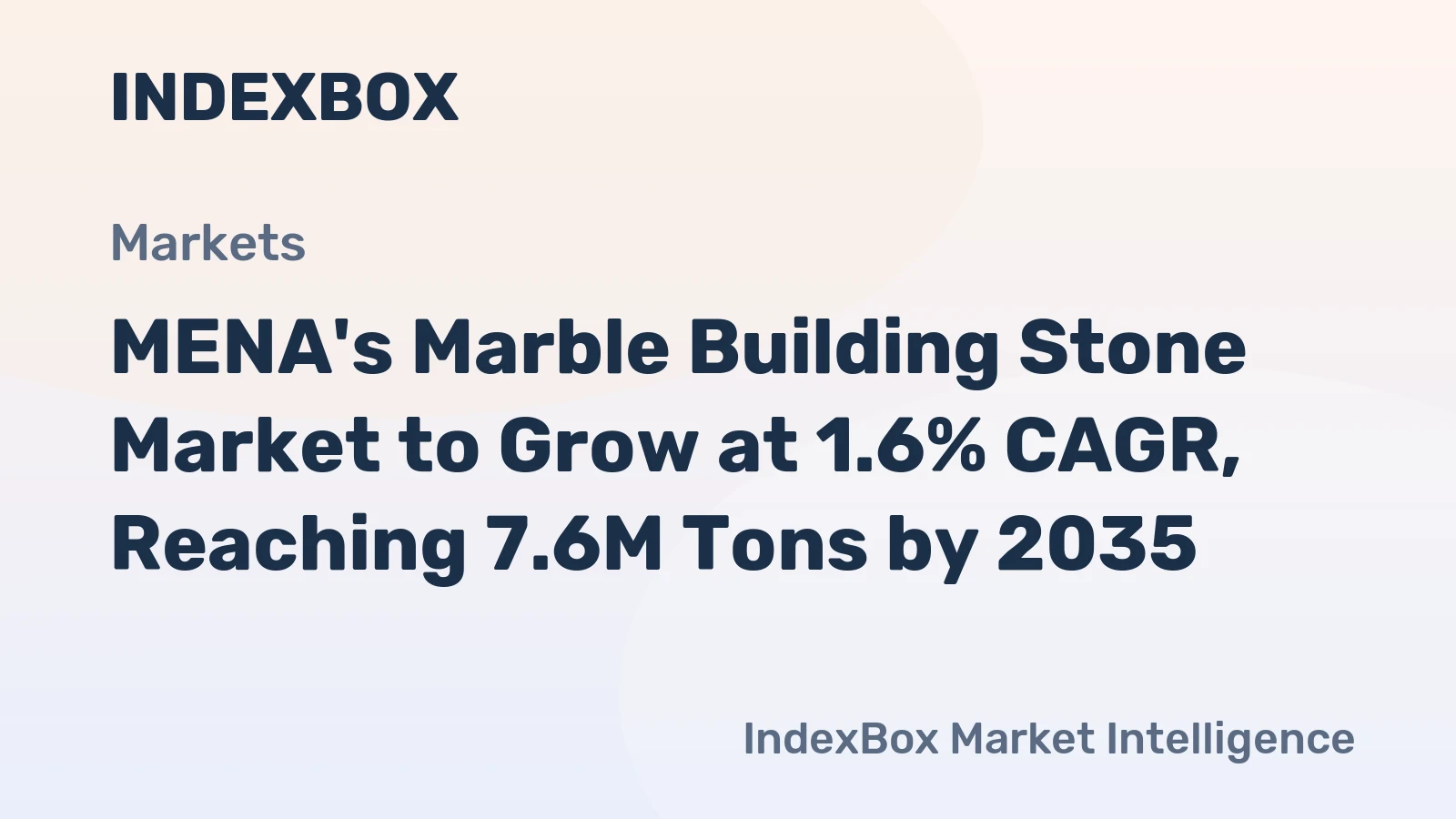 MENA's Marble Building Stone Market to Grow at 1.6% CAGR, Reaching 7.6M Tons by 2035