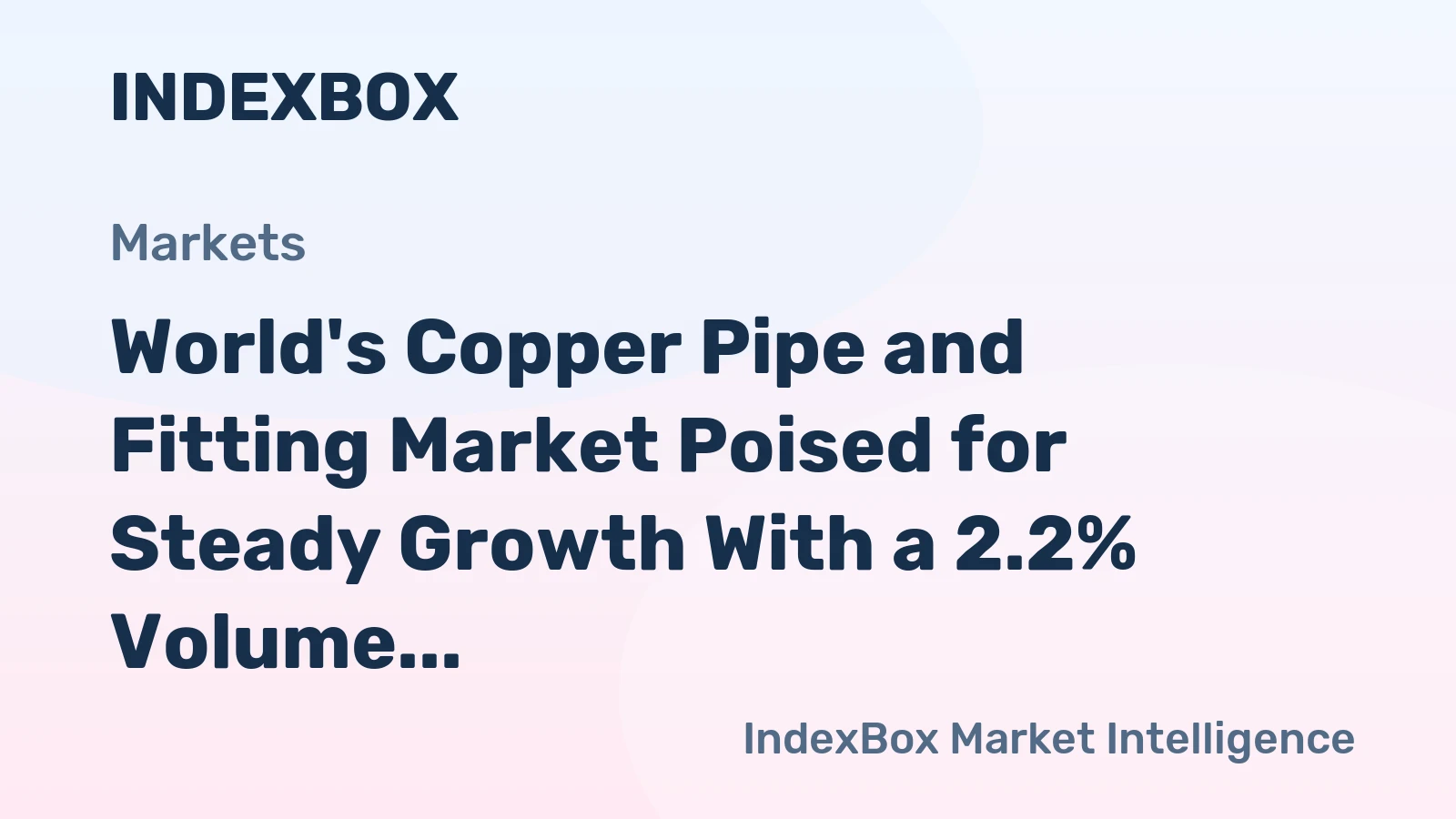 World's Copper Pipe and Fitting Market Poised for Steady Growth With a 2.2% Volume CAGR Through 2035