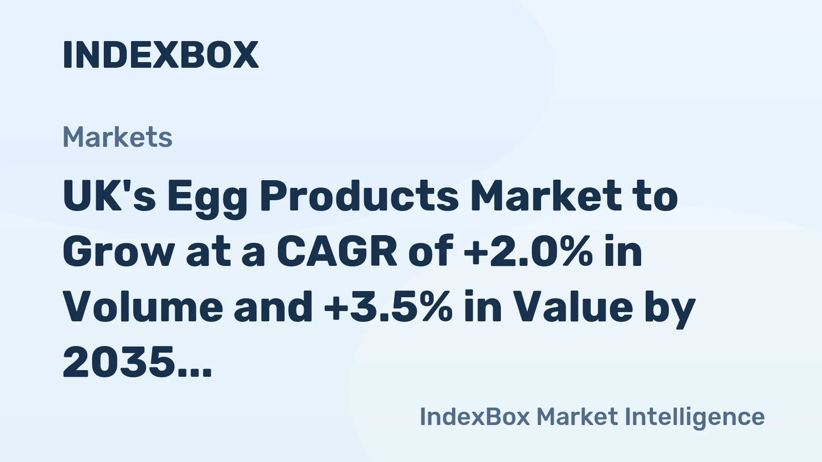 UK's Egg Products Market to Grow at a CAGR of +2.0% in Volume and +3.5% in Value by 2035