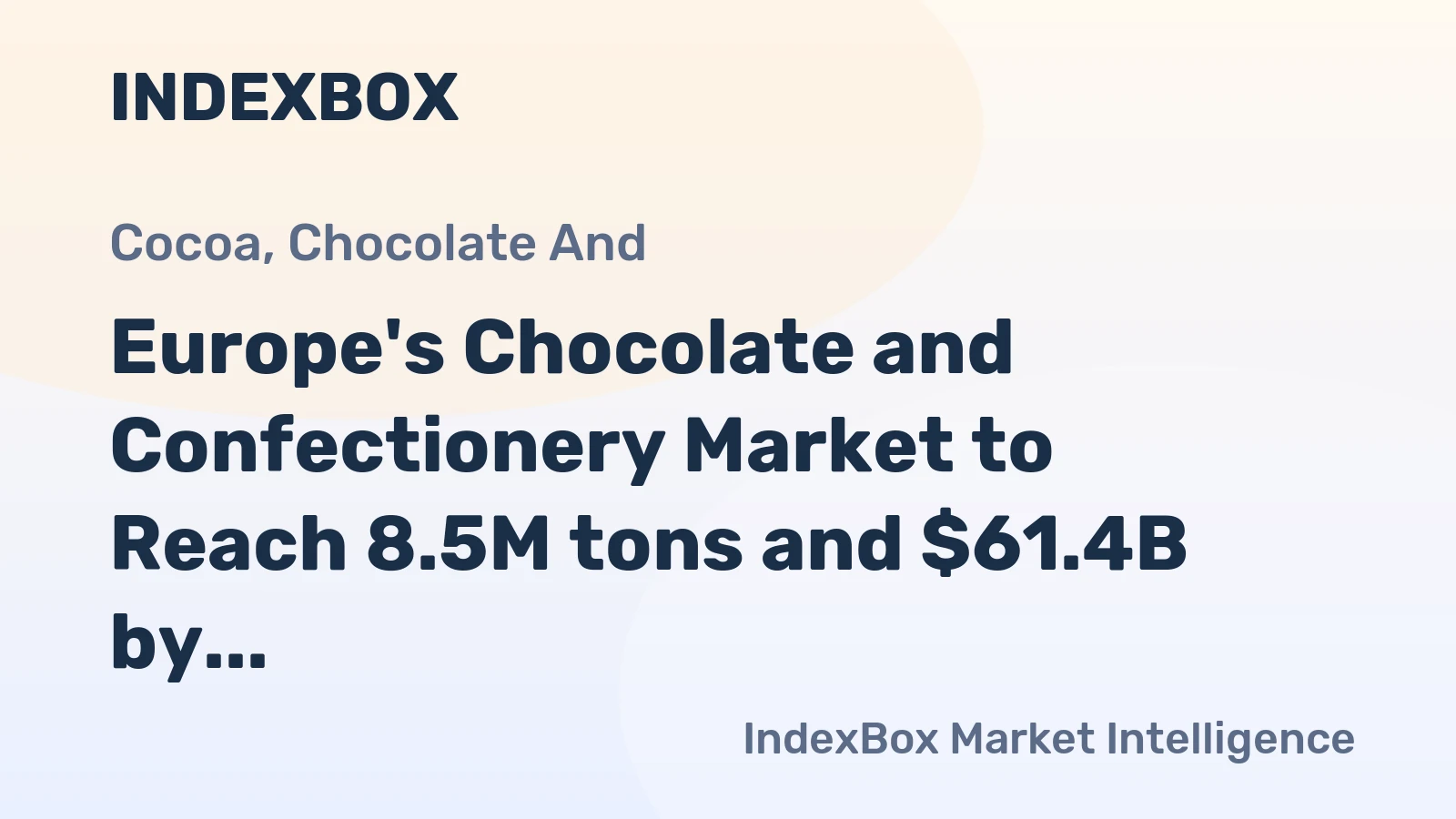 Europe's Chocolate and Confectionery Market to Reach 8.5M tons and $61.4B by 2035