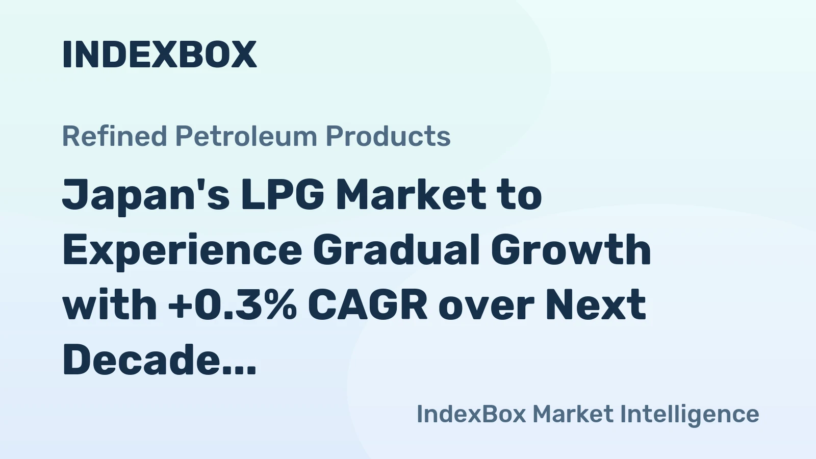 Japan's LPG Market to Experience Gradual Growth with +0.3% CAGR over Next Decade
