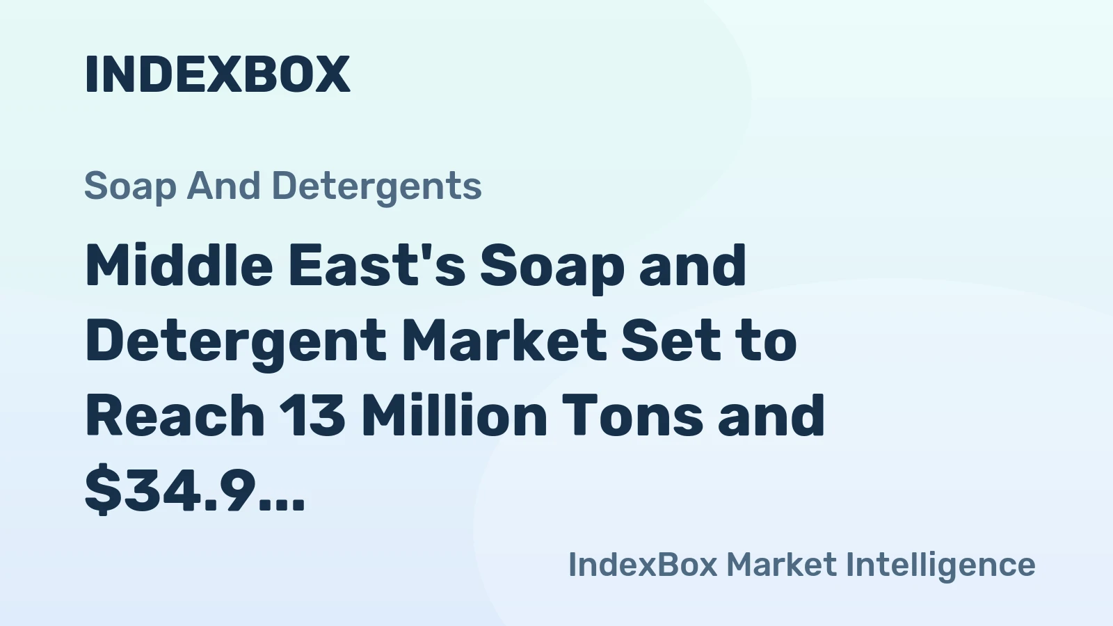 Middle East's Soap and Detergent Market Set to Reach 13 Million Tons and $34.9 Billion