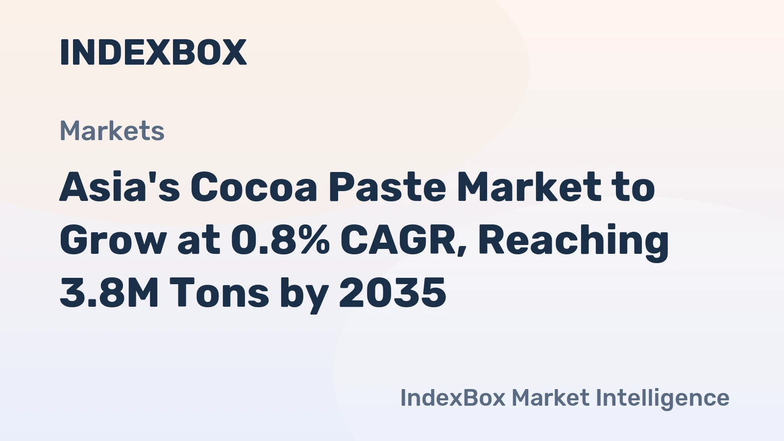 Asia's Cocoa Paste Market to Grow at 0.8% CAGR, Reaching 3.8M Tons by 2035