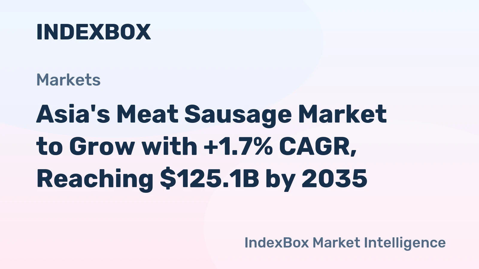 Asia's Meat Sausage Market to Grow with +1.7% CAGR, Reaching $125.1B by 2035