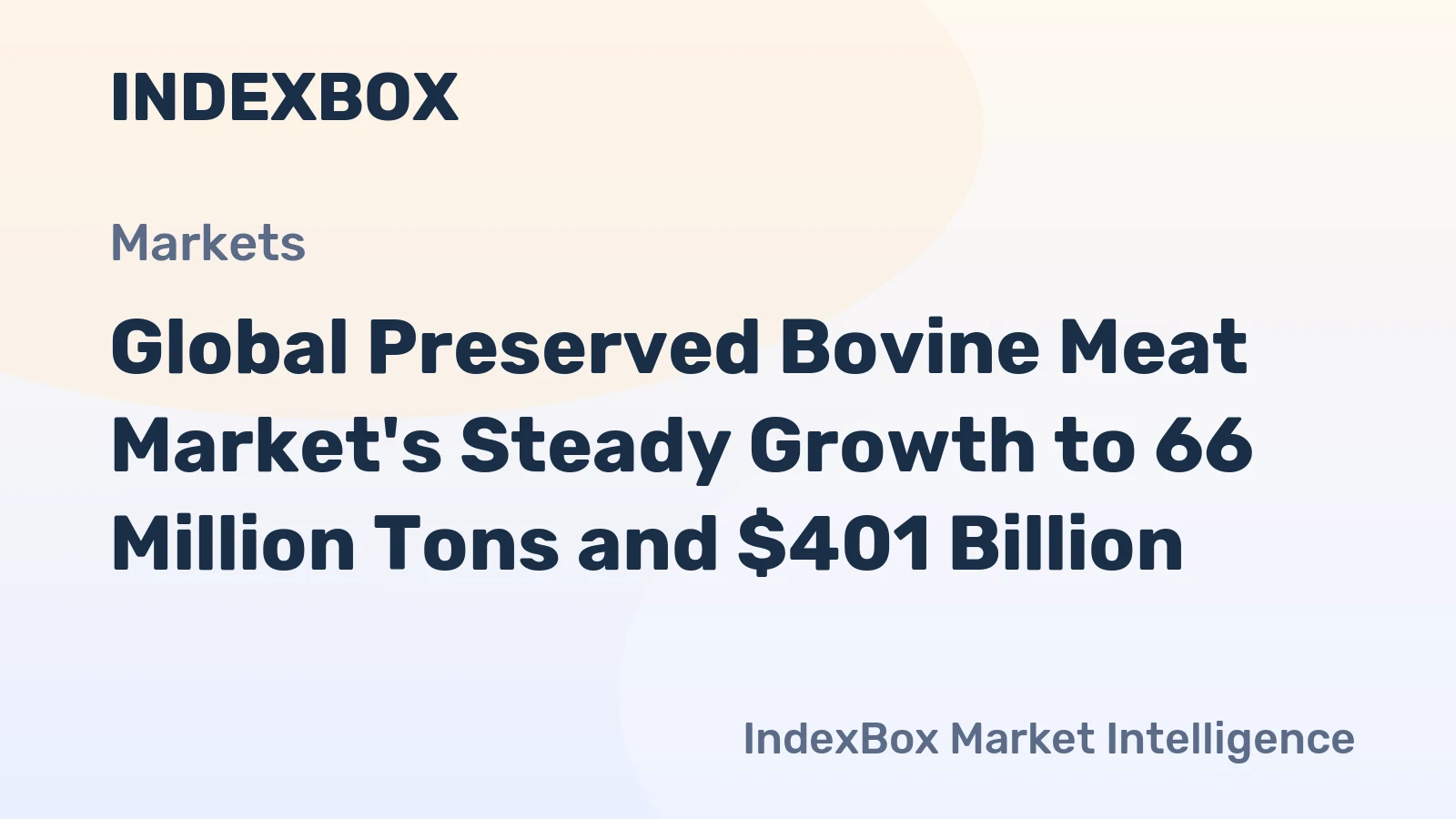 Global Preserved Bovine Meat Market's Steady Growth to 66 Million Tons and $401 Billion
