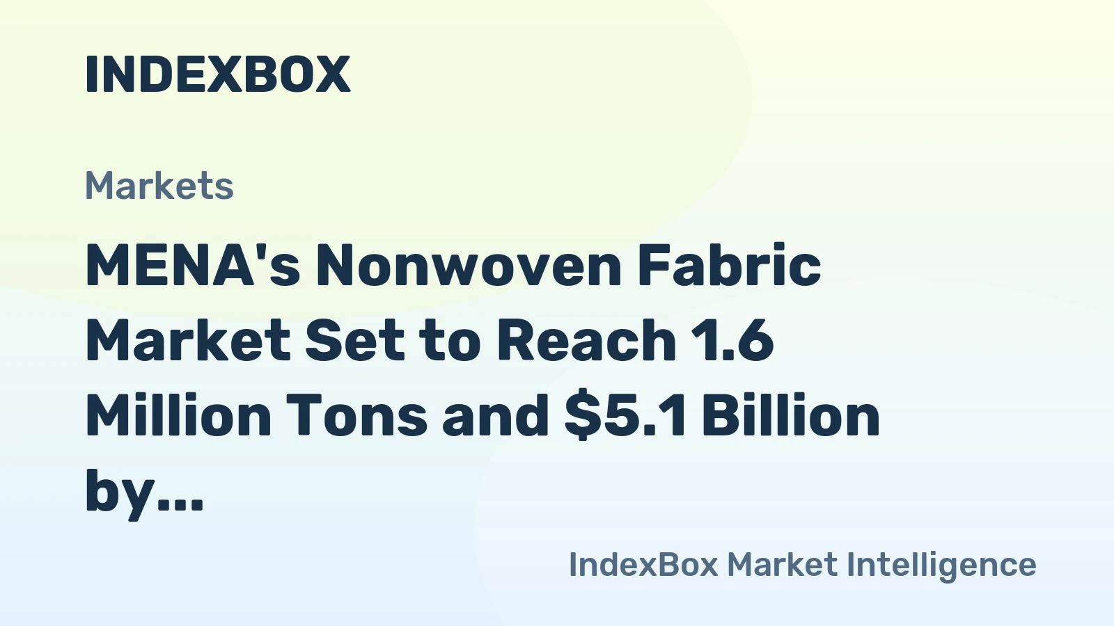 MENA's Nonwoven Fabric Market Set to Reach 1.6 Million Tons and $5.1 Billion by 2035