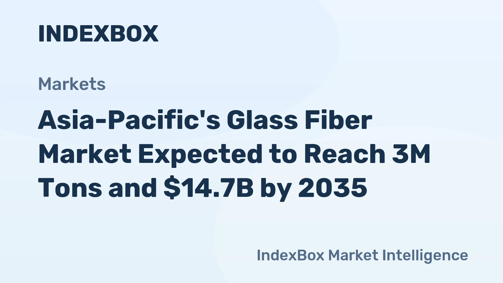 Asia-Pacific's Glass Fiber Market Expected to Reach 3M Tons and $14.7B by 2035