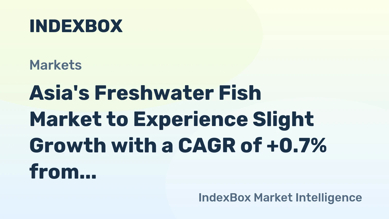 Asia's Freshwater Fish Market to Experience Slight Growth with a CAGR of +0.7% from 2024-2035