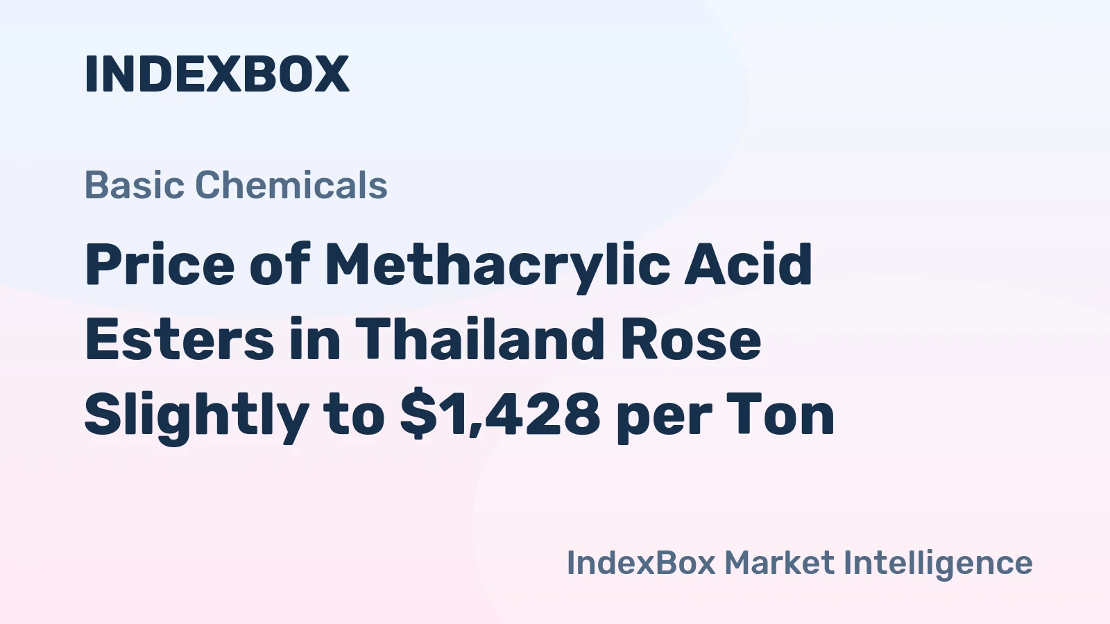 Price of Methacrylic Acid Esters in Thailand Rose Slightly to $1,428 per Ton