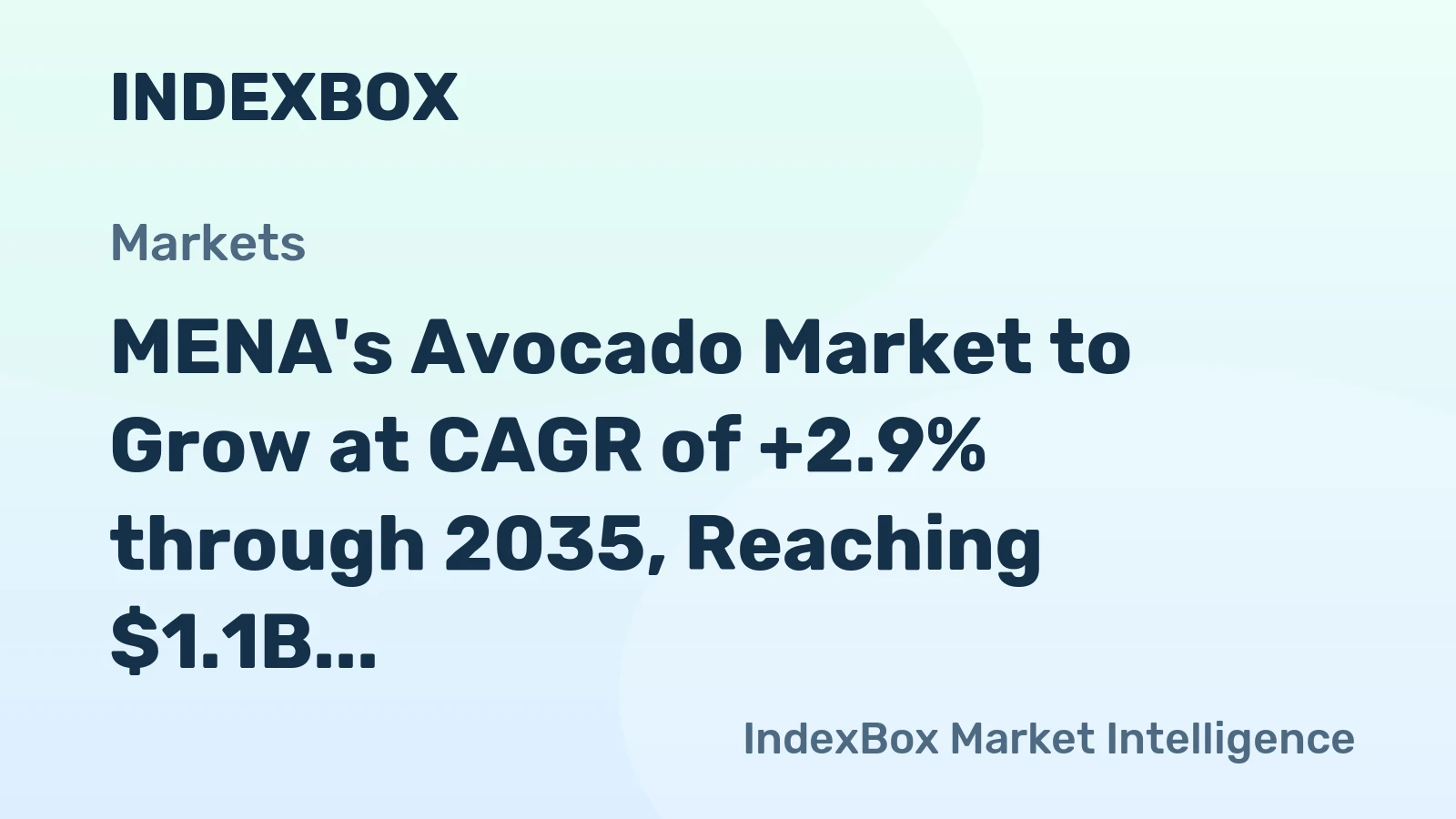 MENA's Avocado Market to Grow at CAGR of +2.9% through 2035, Reaching $1.1B in Value