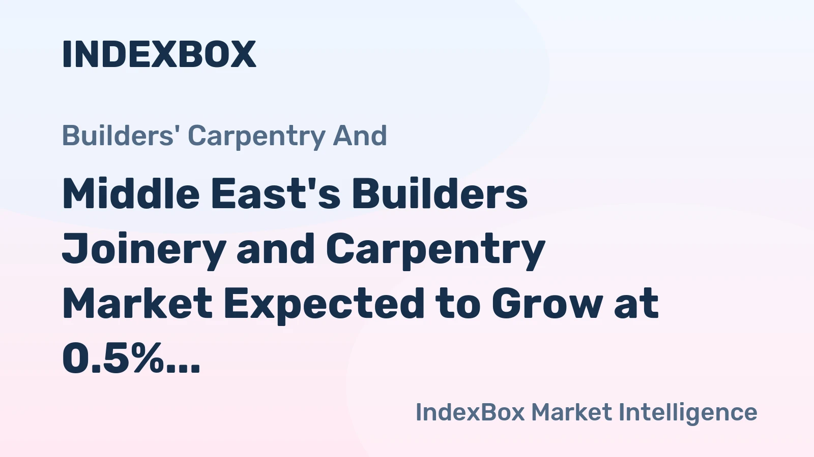 Middle East's Builders Joinery and Carpentry Market Expected to Grow at 0.5% CAGR, Reaching 4.6M tons by 2035