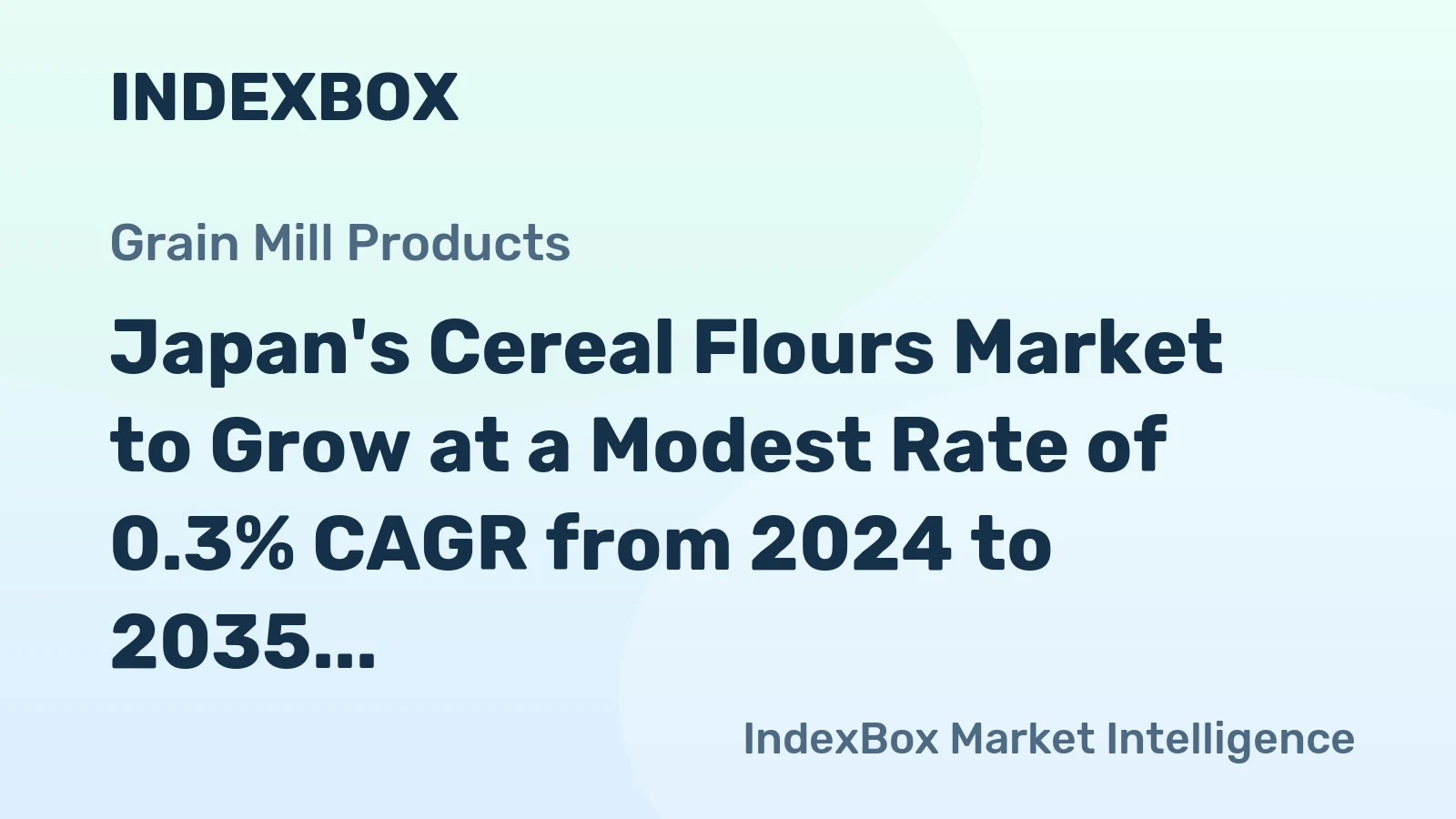 Japan's Cereal Flours Market to Grow at a Modest Rate of 0.3% CAGR from 2024 to 2035