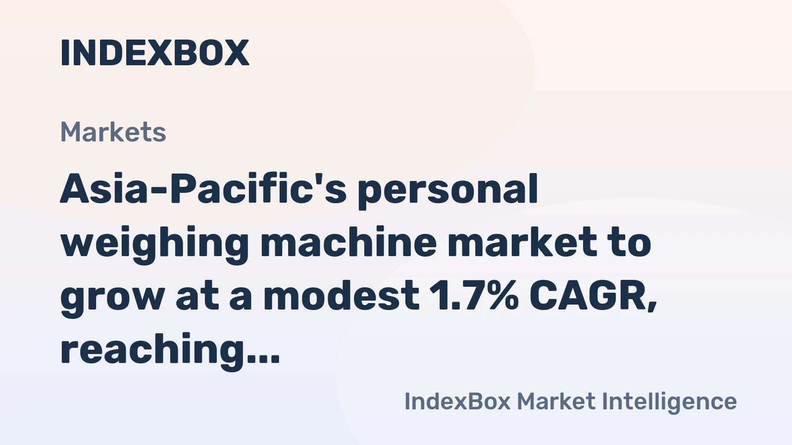 Asia-Pacific's personal weighing machine market to grow at a modest 1.7% CAGR, reaching $957M by 2035.