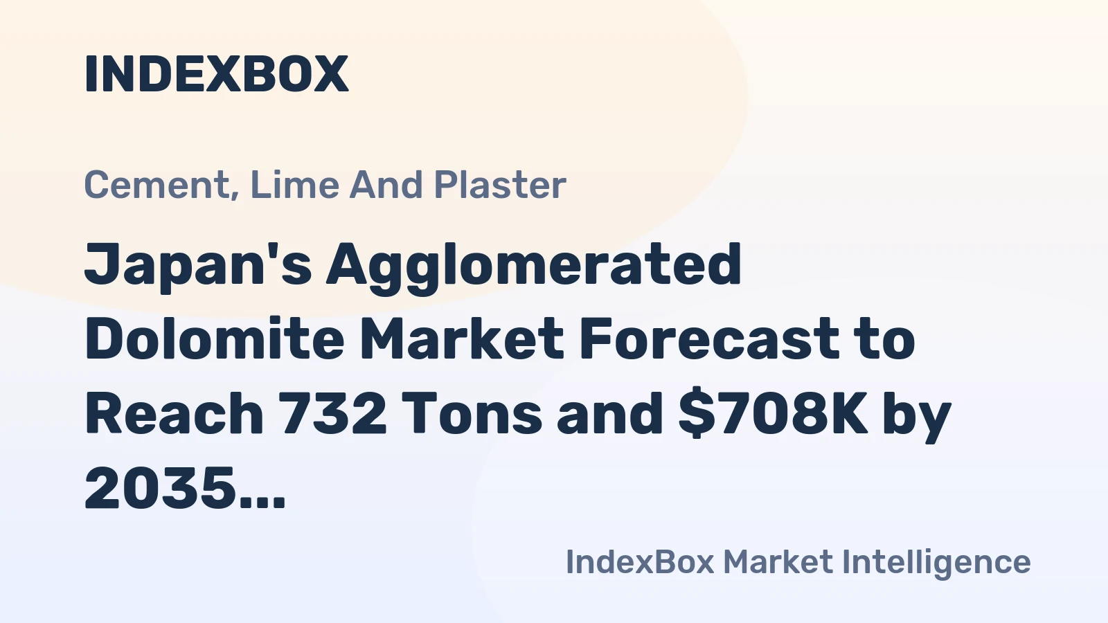 Japan's Agglomerated Dolomite Market Forecast to Reach 732 Tons and $708K by 2035