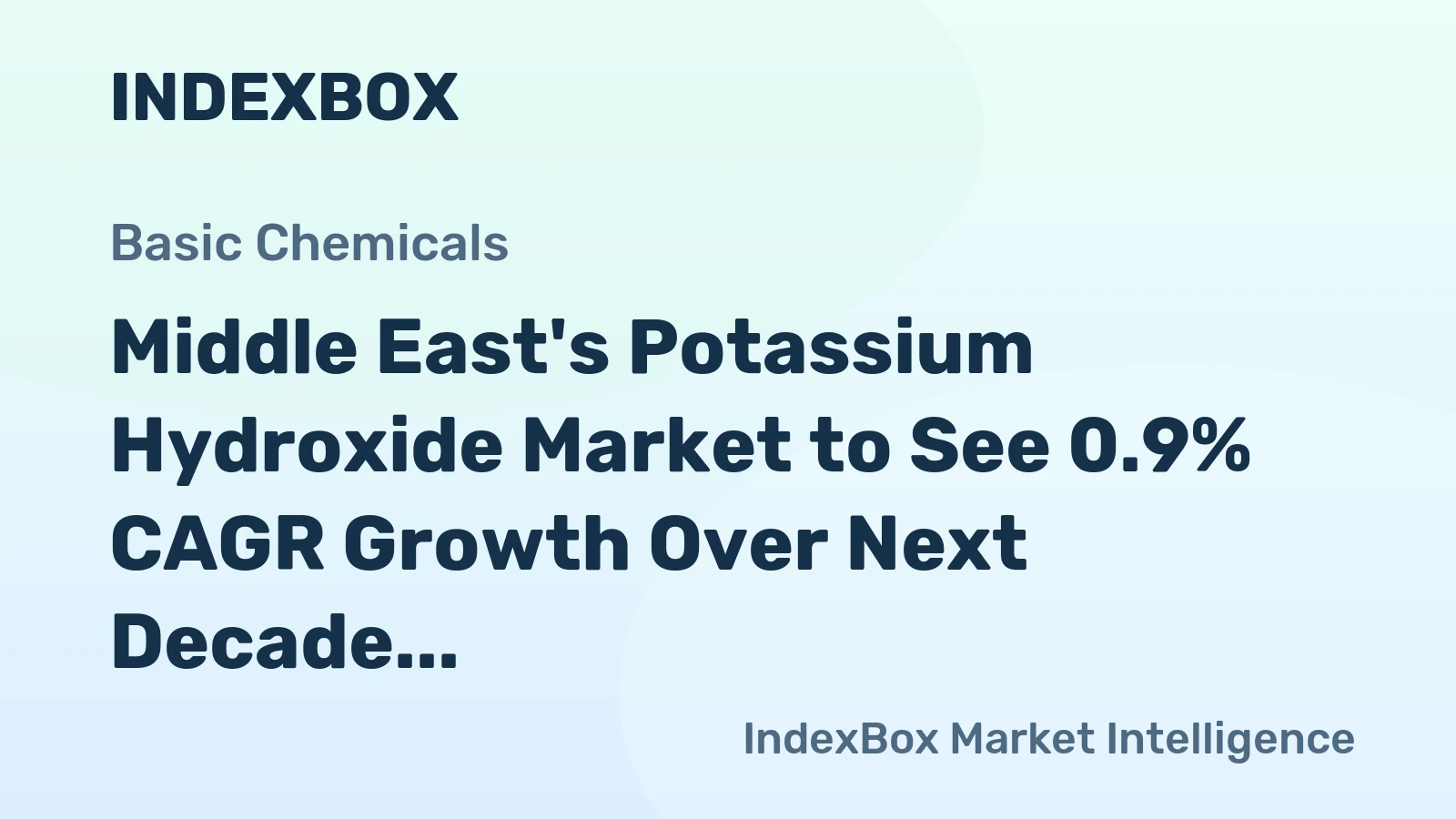 Middle East's Potassium Hydroxide Market to See 0.9% CAGR Growth Over Next Decade