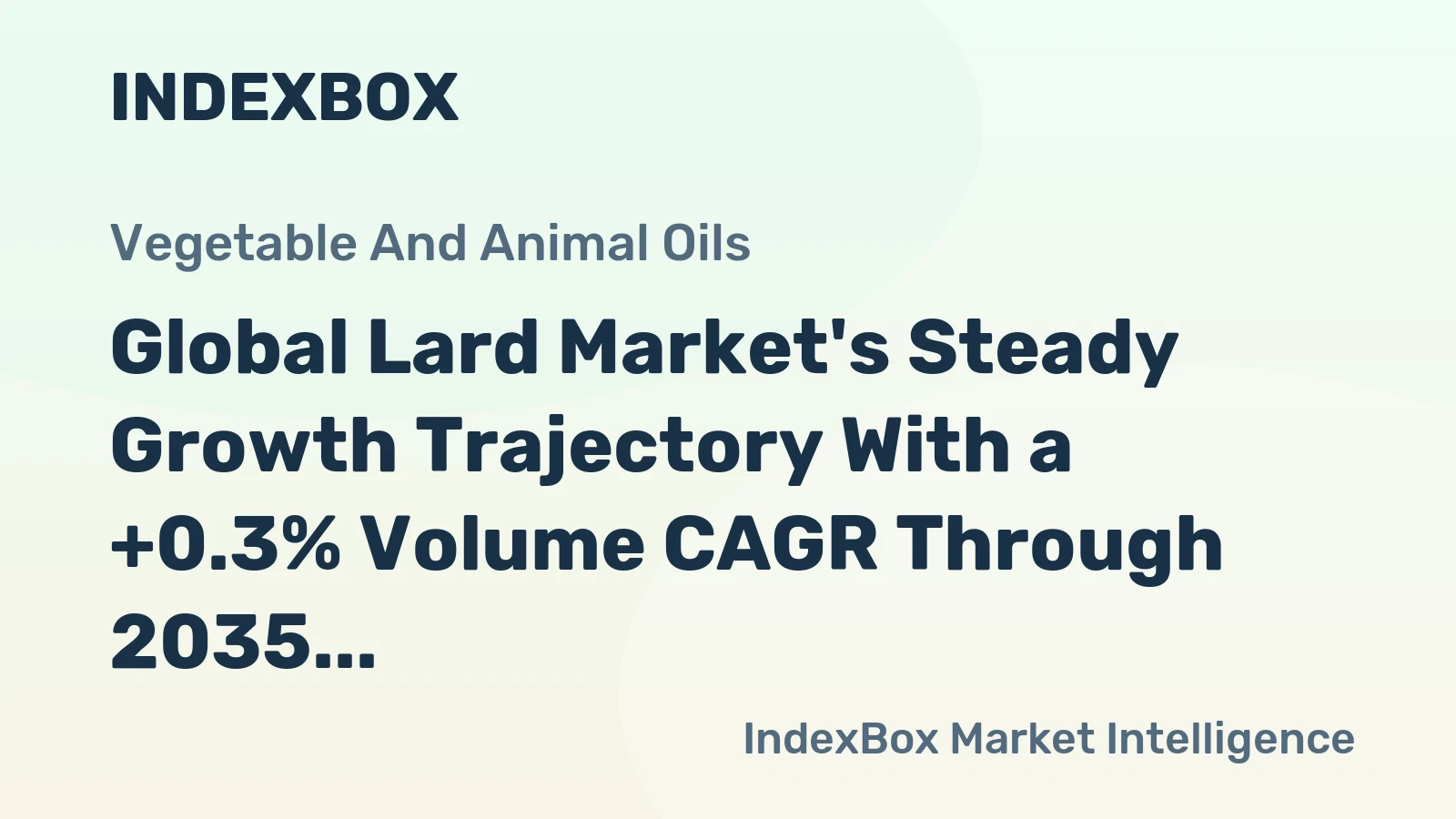 Global Lard Market's Steady Growth Trajectory With a +0.3% Volume CAGR Through 2035