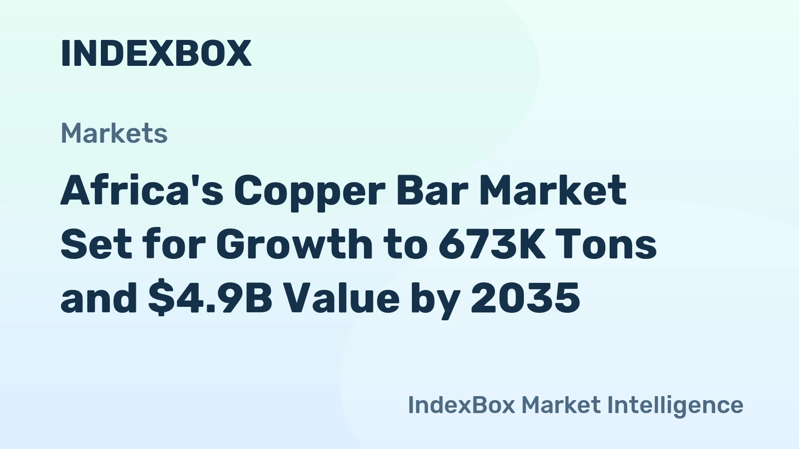 Africa's Copper Bar Market Set for Growth to 673K Tons and $4.9B Value by 2035
