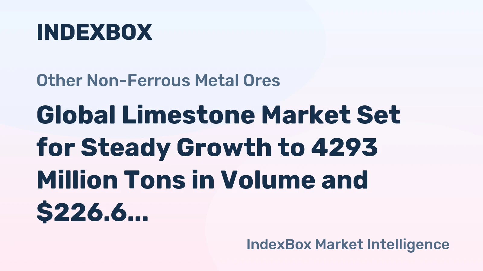 Global Limestone Market Set for Steady Growth to 4293 Million Tons in Volume and $226.6 Billion in Value