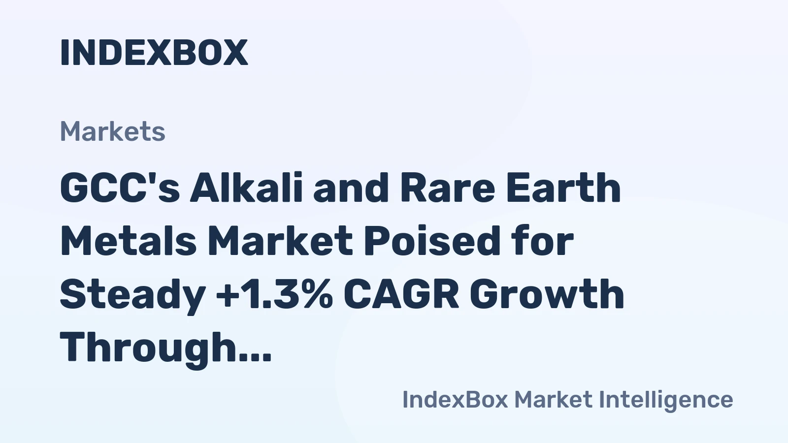 GCC's Alkali and Rare Earth Metals Market Poised for Steady +1.3% CAGR Growth Through 2035