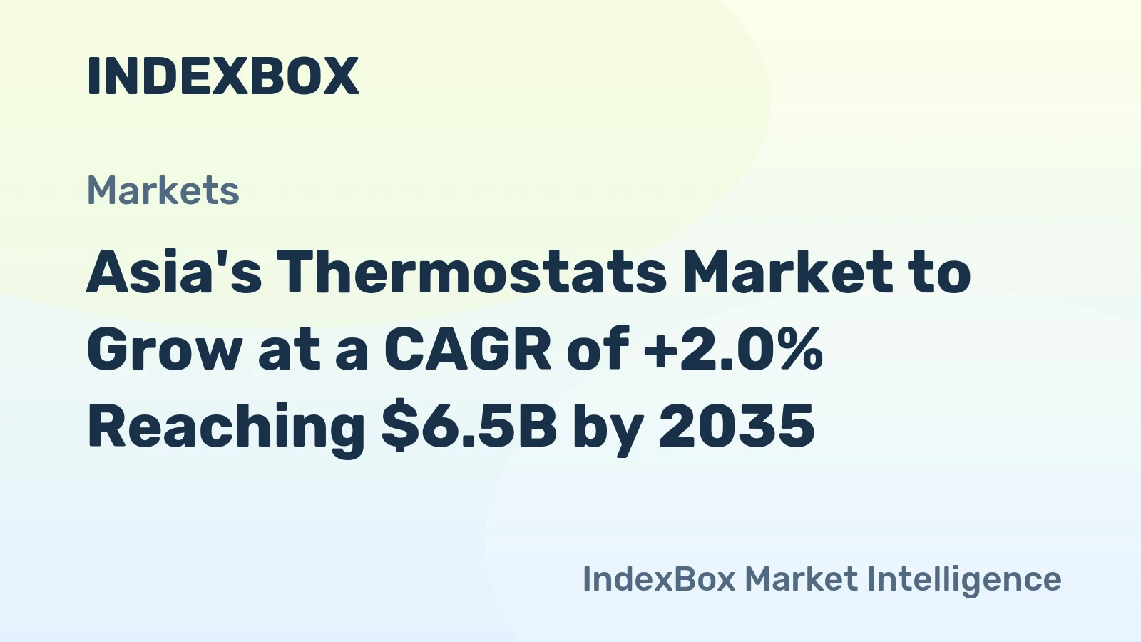 Asia's Thermostats Market to Grow at a CAGR of +2.0% Reaching $6.5B by 2035