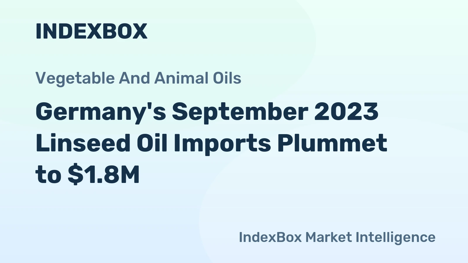 Germany's September 2023 Linseed Oil Imports Plummet to $1.8M