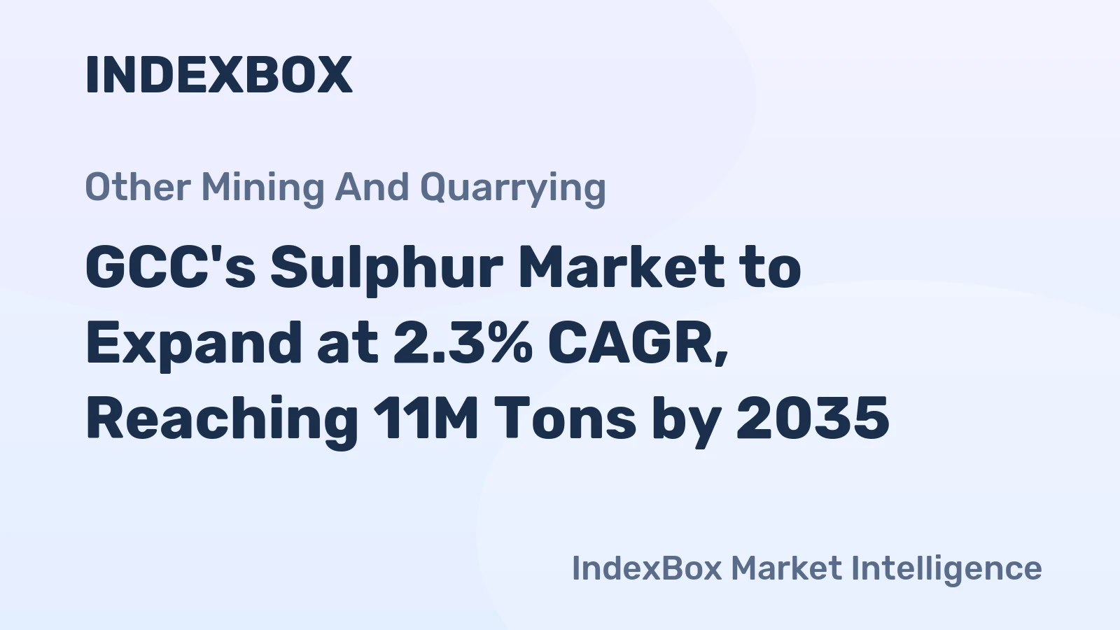 GCC's Sulphur Market to Expand at 2.3% CAGR, Reaching 11M Tons by 2035