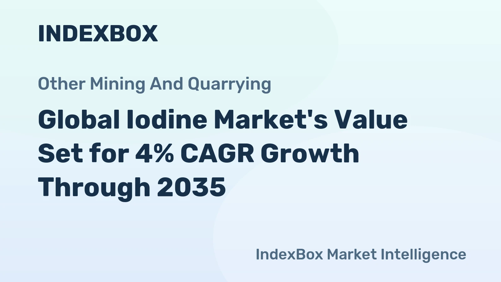 Global Iodine Market's Value Set for 4% CAGR Growth Through 2035