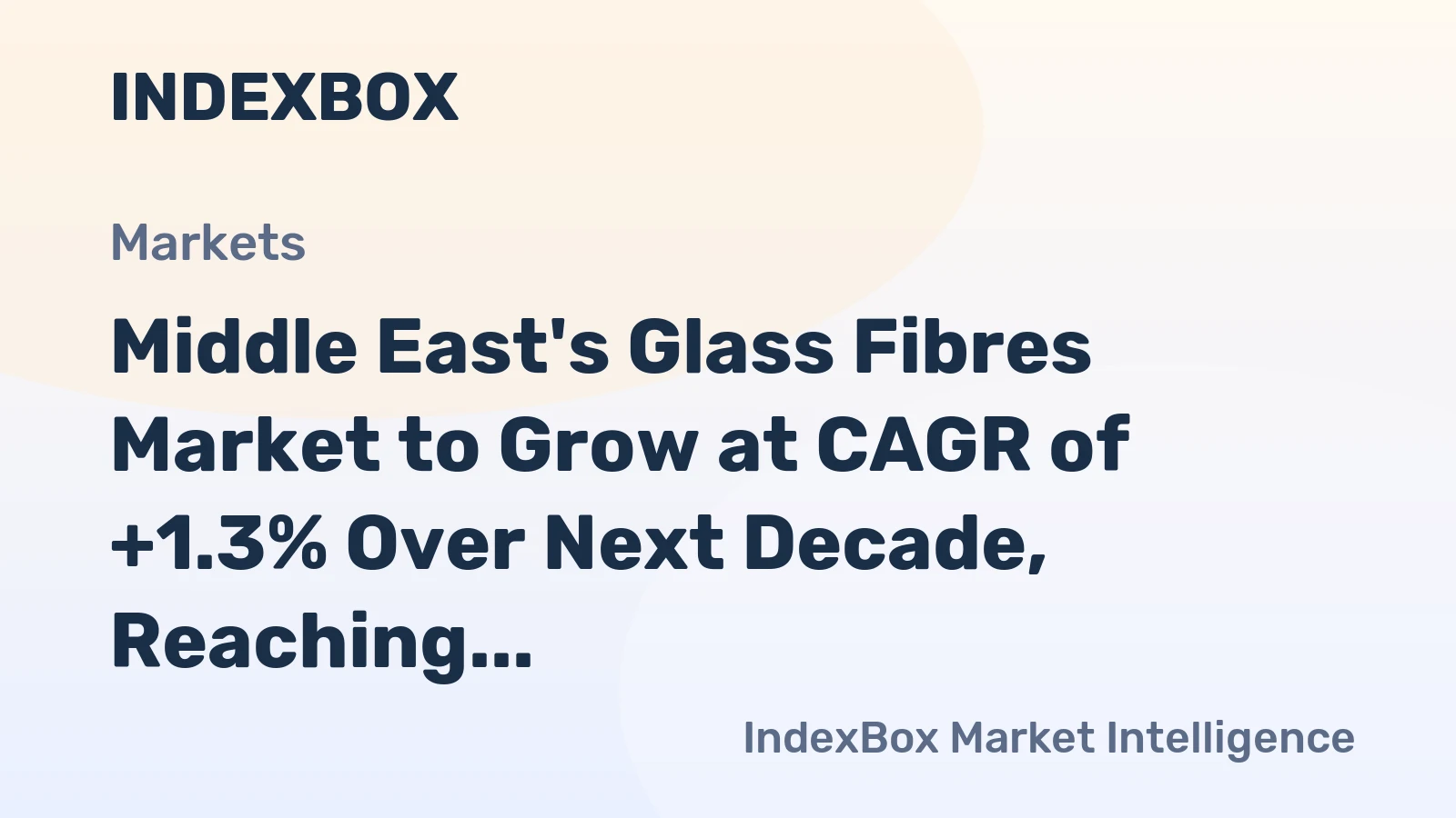 Middle East's Glass Fibres Market to Grow at CAGR of +1.3% Over Next Decade, Reaching $3.5B by 2035