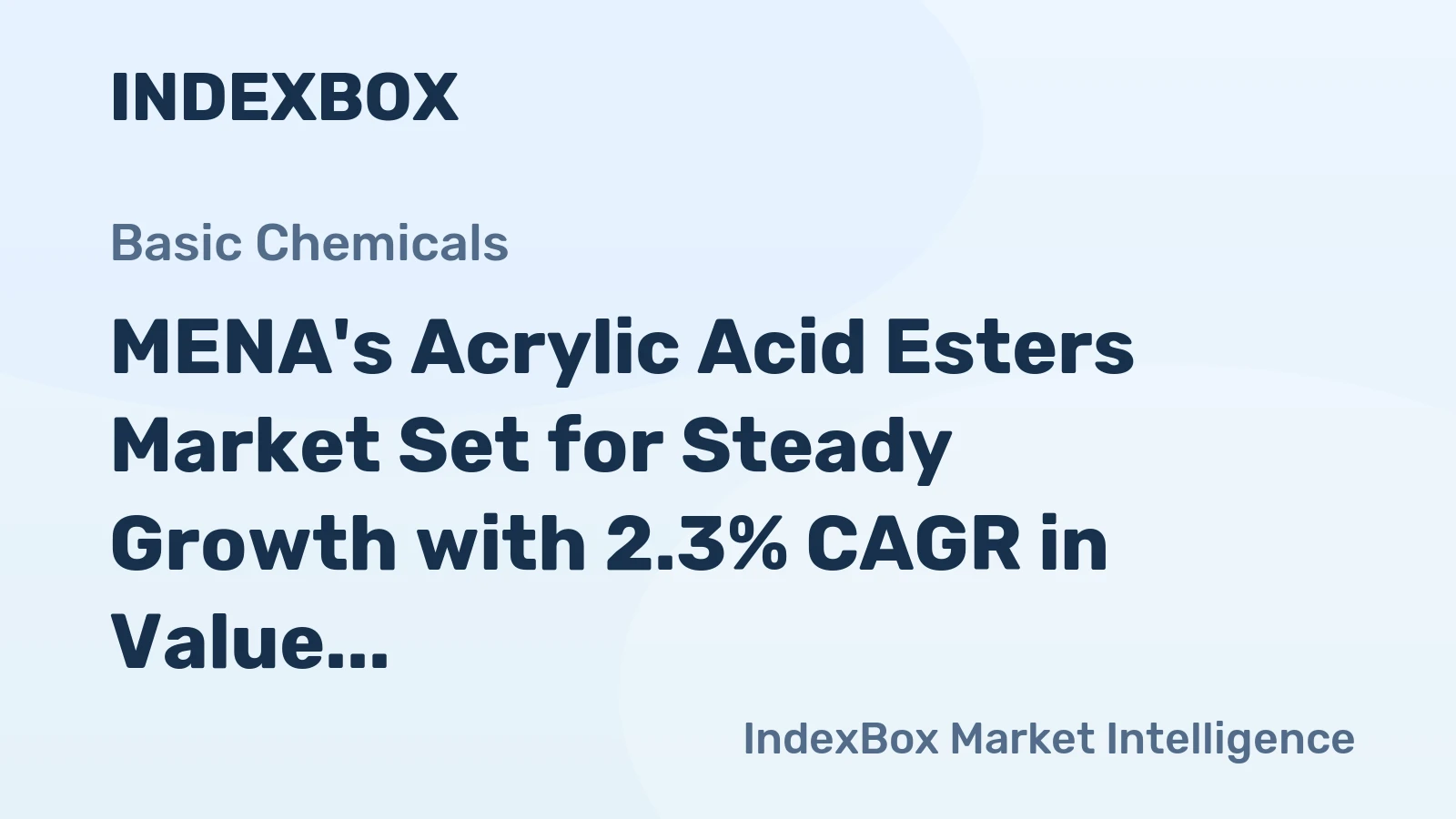 MENA's Acrylic Acid Esters Market Set for Steady Growth with 2.3% CAGR in Value