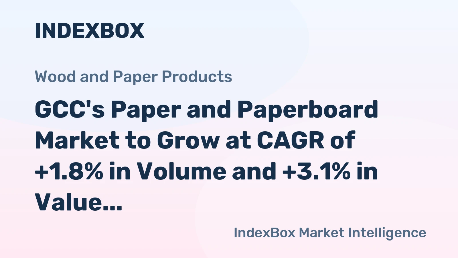 GCC's Paper and Paperboard Market to Grow at CAGR of +1.8% in Volume and +3.1% in Value by 2035