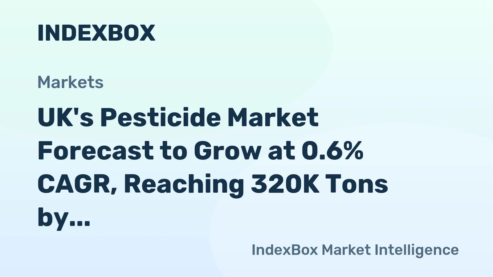 UK's Pesticide Market Forecast to Grow at 0.6% CAGR, Reaching 320K Tons by 2035