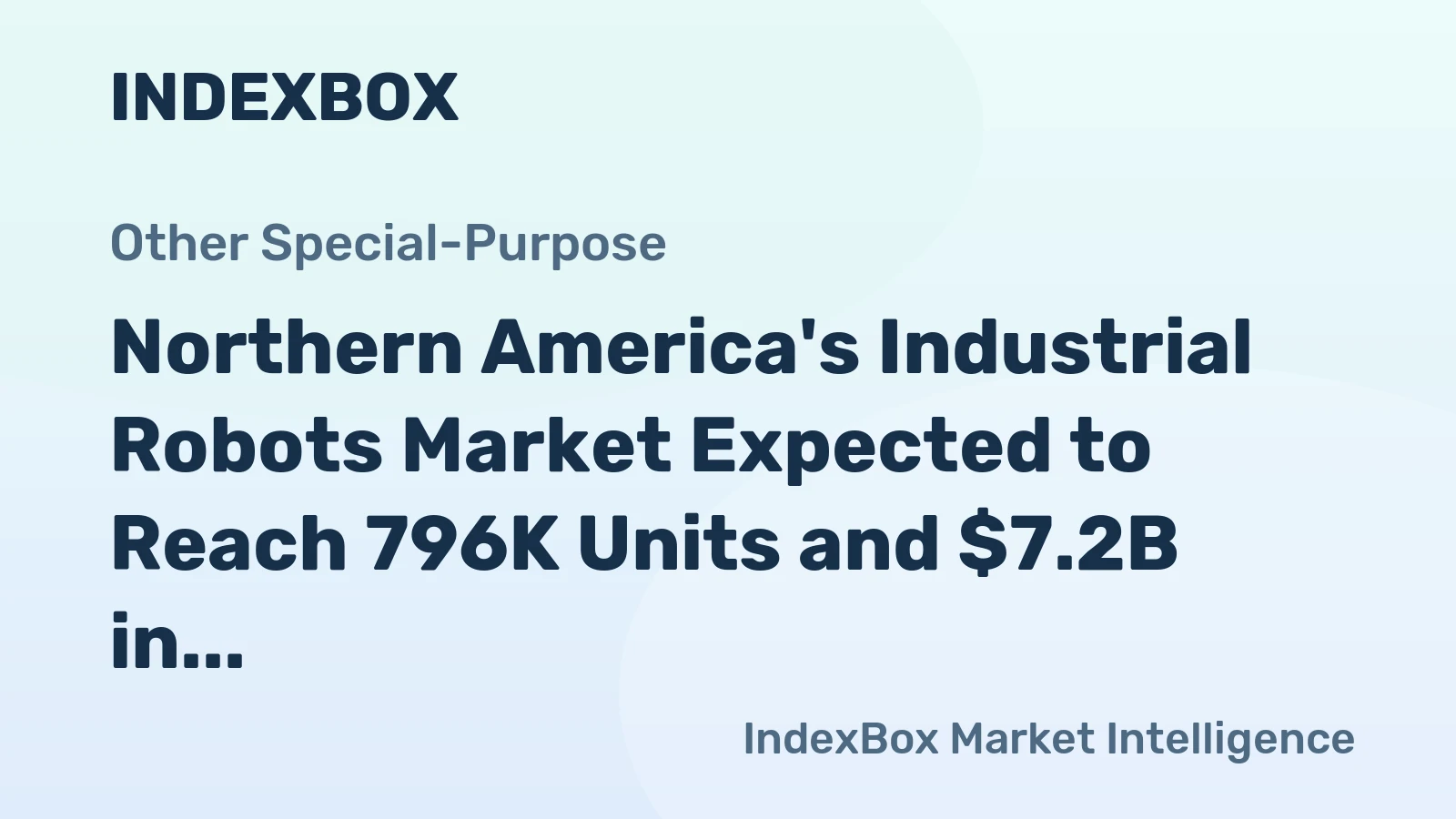 Northern America's Industrial Robots Market Expected to Reach 796K Units and $7.2B in Value by 2035