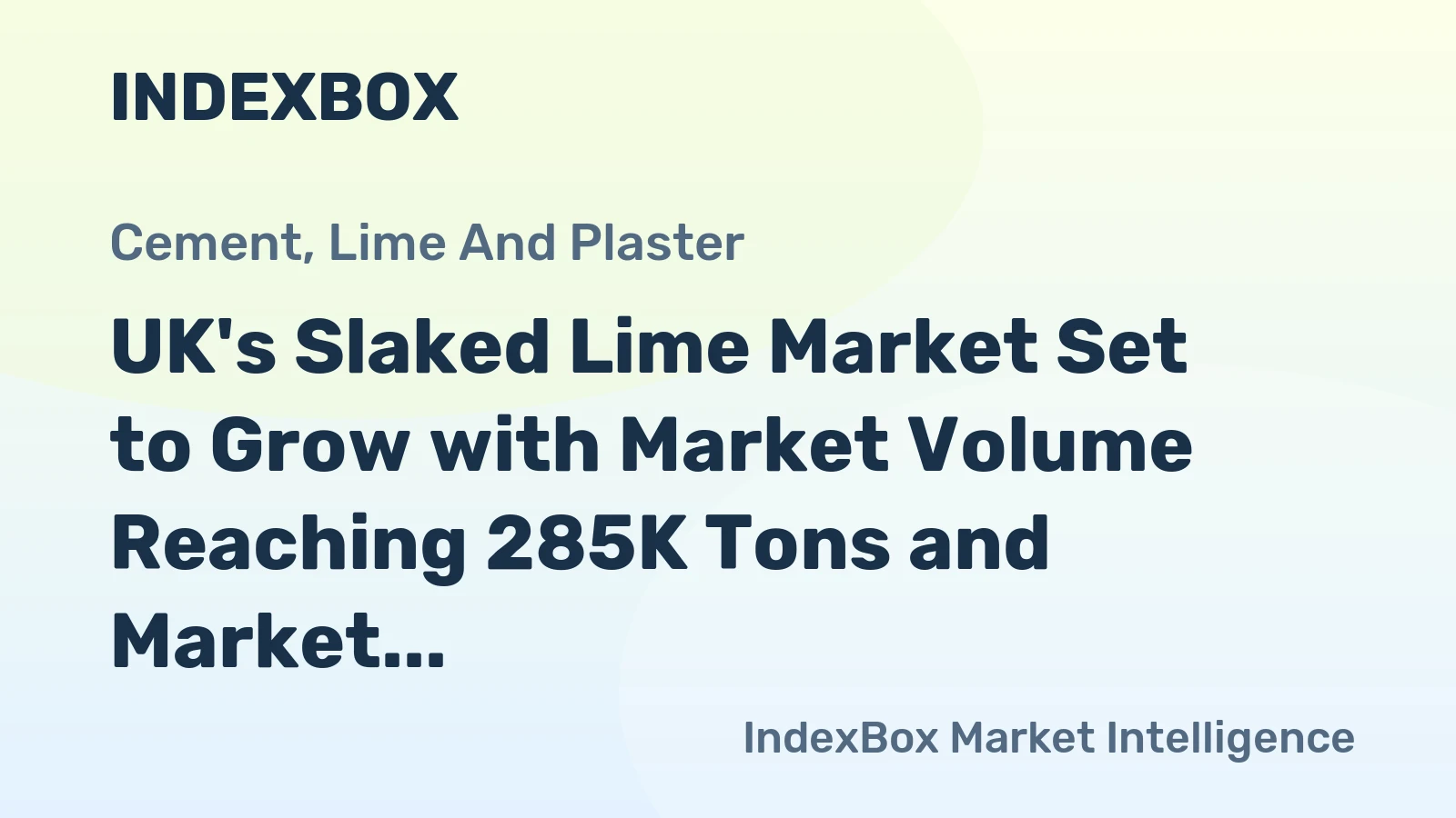 UK's Slaked Lime Market Set to Grow with Market Volume Reaching 285K Tons and Market Value Reaching $96M by 2035