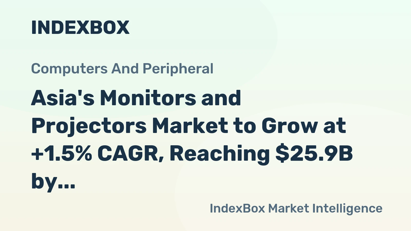 Asia's Monitors and Projectors Market to Grow at +1.5% CAGR, Reaching $25.9B by 2035