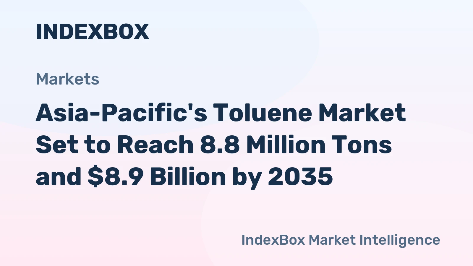 Asia-Pacific's Toluene Market Set to Reach 8.8 Million Tons and $8.9 Billion by 2035