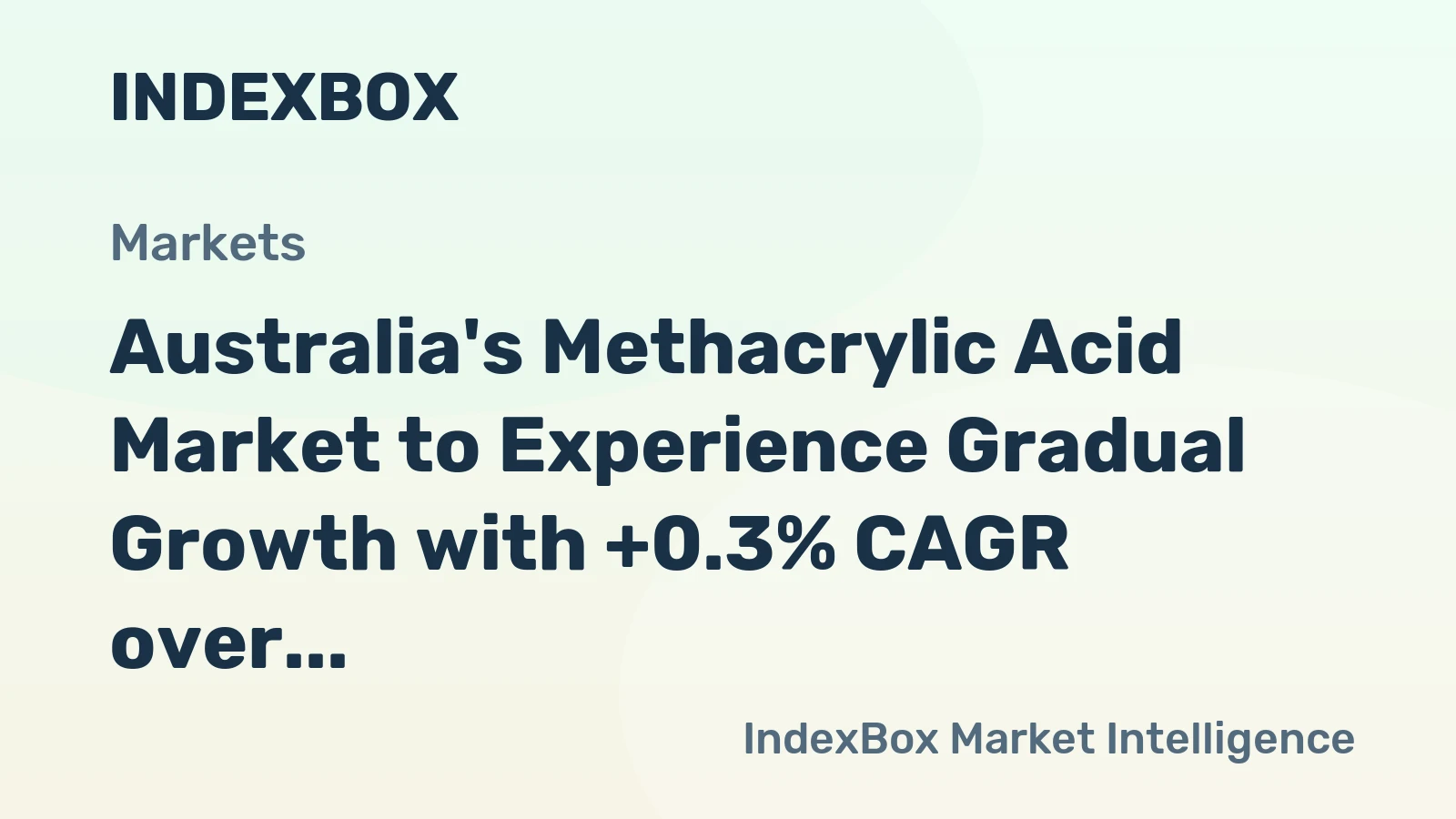 Australia's Methacrylic Acid Market to Experience Gradual Growth with +0.3% CAGR over the Next Decade