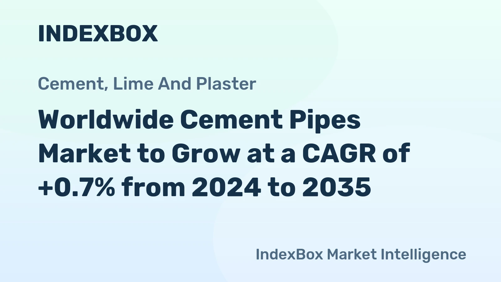 Worldwide Cement Pipes Market to Grow at a CAGR of +0.7% from 2024 to 2035
