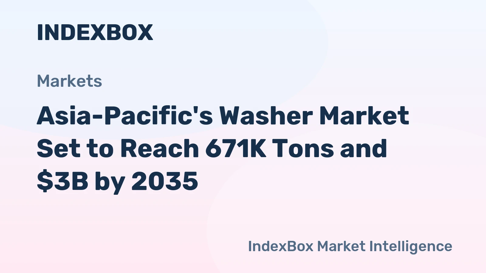 Asia-Pacific's Washer Market Set to Reach 671K Tons and $3B by 2035