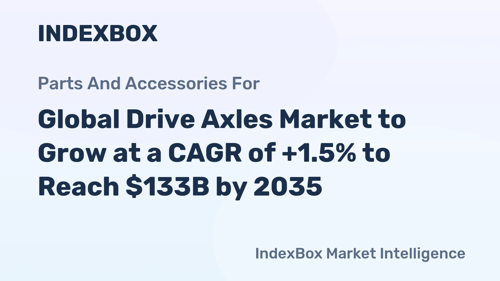 Global Drive Axles Market to Grow at a CAGR of +1.5% to Reach $133B by 2035