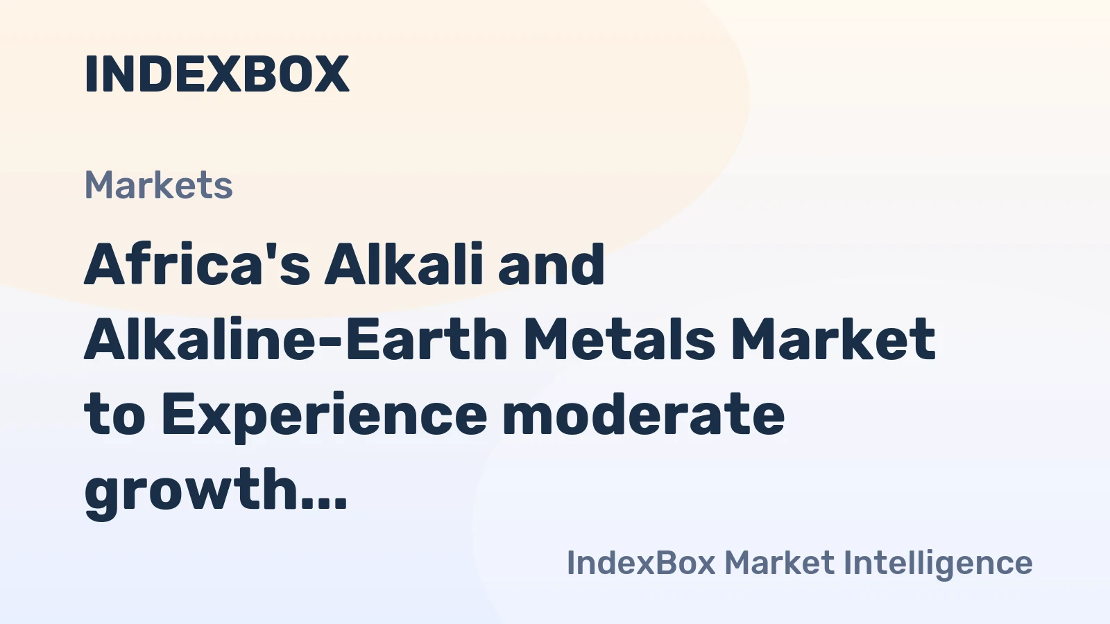 Africa's Alkali and Alkaline-Earth Metals Market to Experience moderate growth with a CAGR of +2.0% by 2035