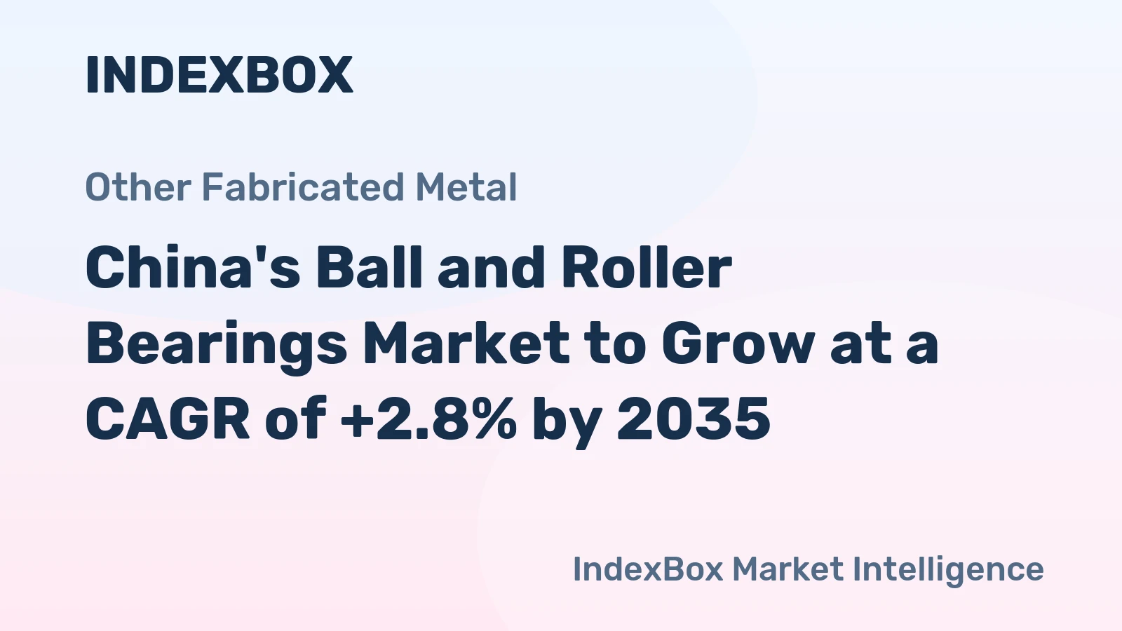 China's Ball and Roller Bearings Market to Grow at a CAGR of +2.8% by 2035