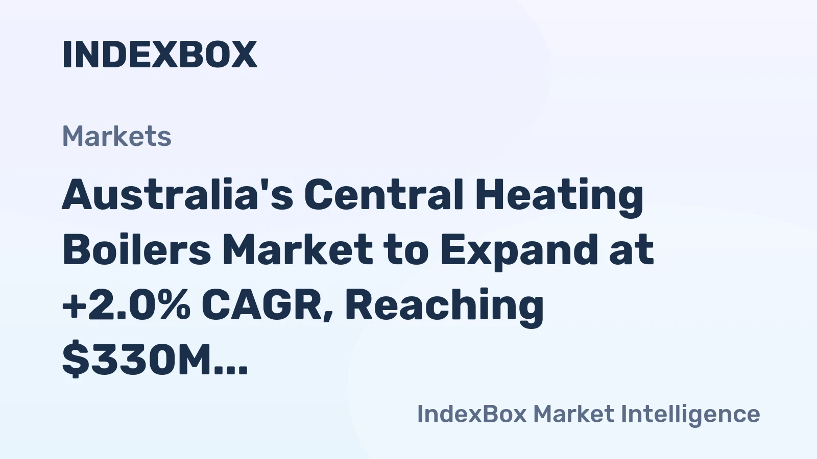 Australia's Central Heating Boilers Market to Expand at +2.0% CAGR, Reaching $330M by 2035