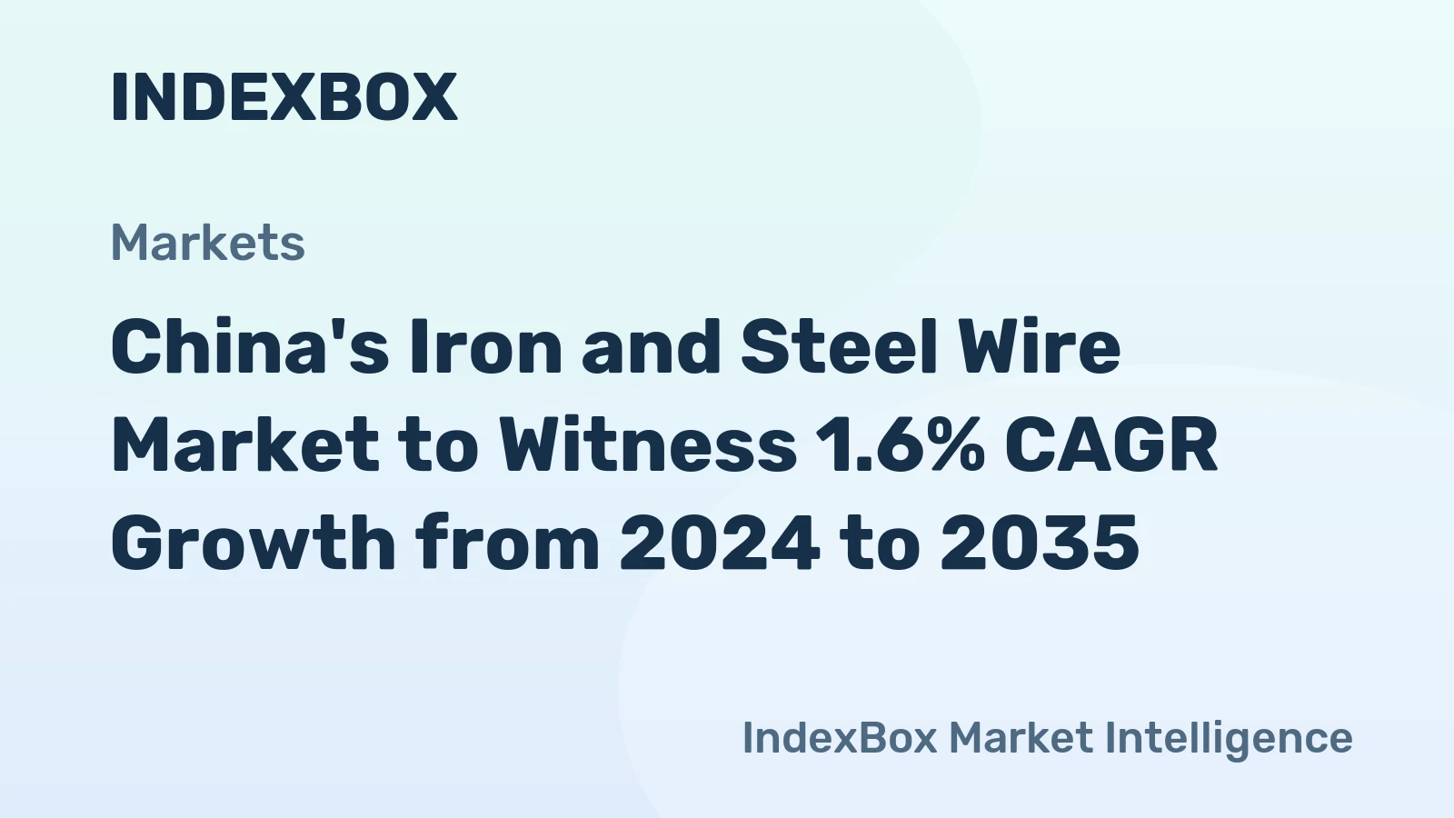 China's Iron and Steel Wire Market to Witness 1.6% CAGR Growth from 2024 to 2035