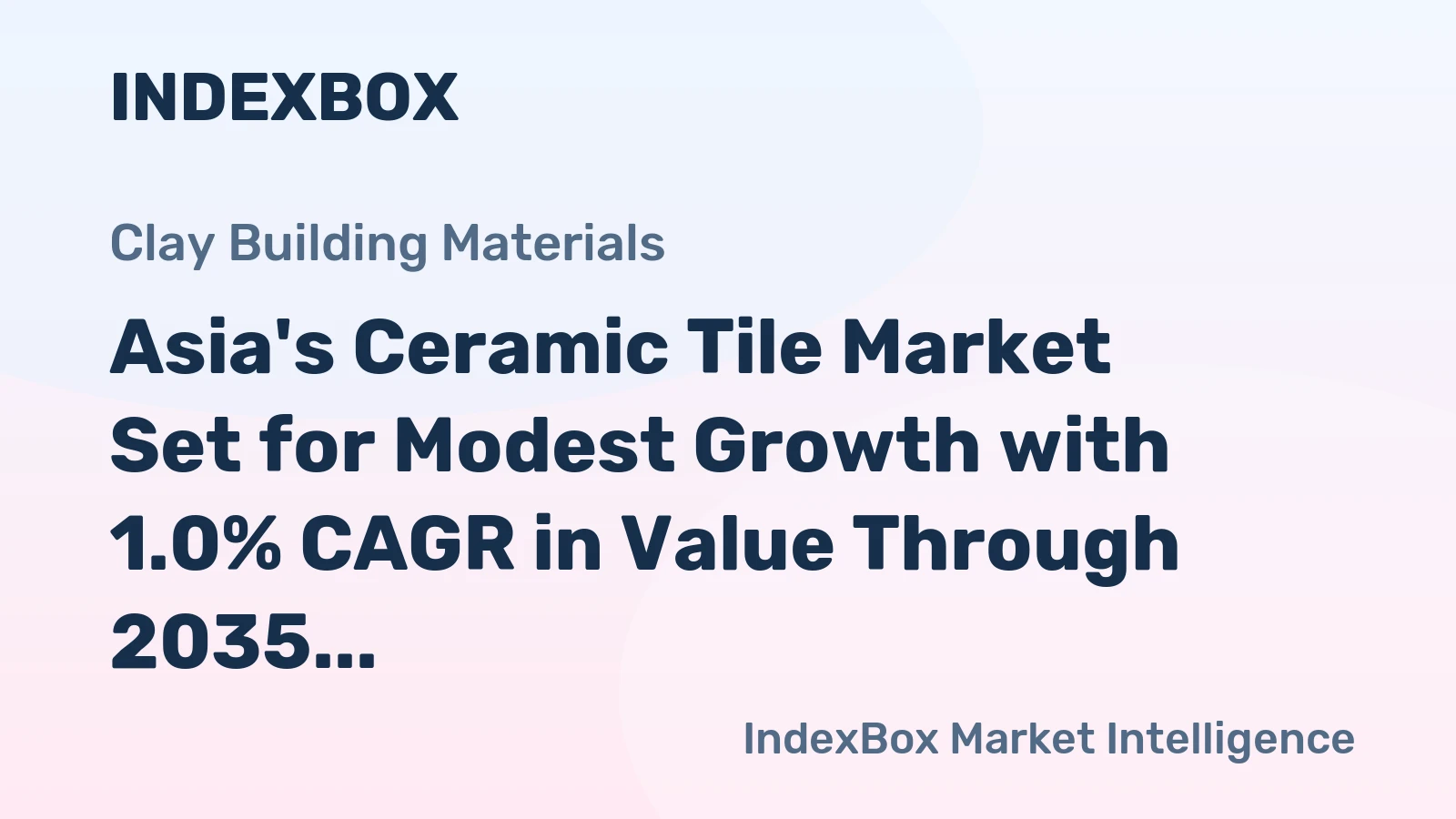 Asia's Ceramic Tile Market Set for Modest Growth with 1.0% CAGR in Value Through 2035