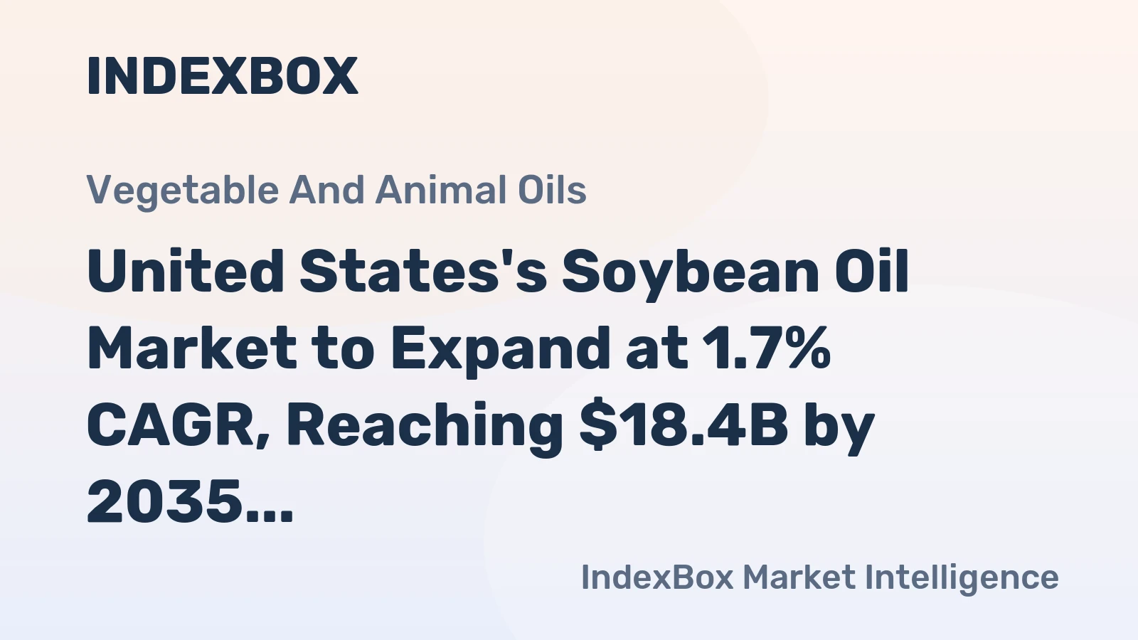 United States's Soybean Oil Market to Expand at 1.7% CAGR, Reaching $18.4B by 2035